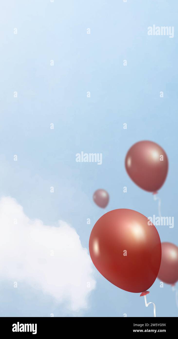 Red flying balloons template design vector Stock Vector Image & Art - Alamy