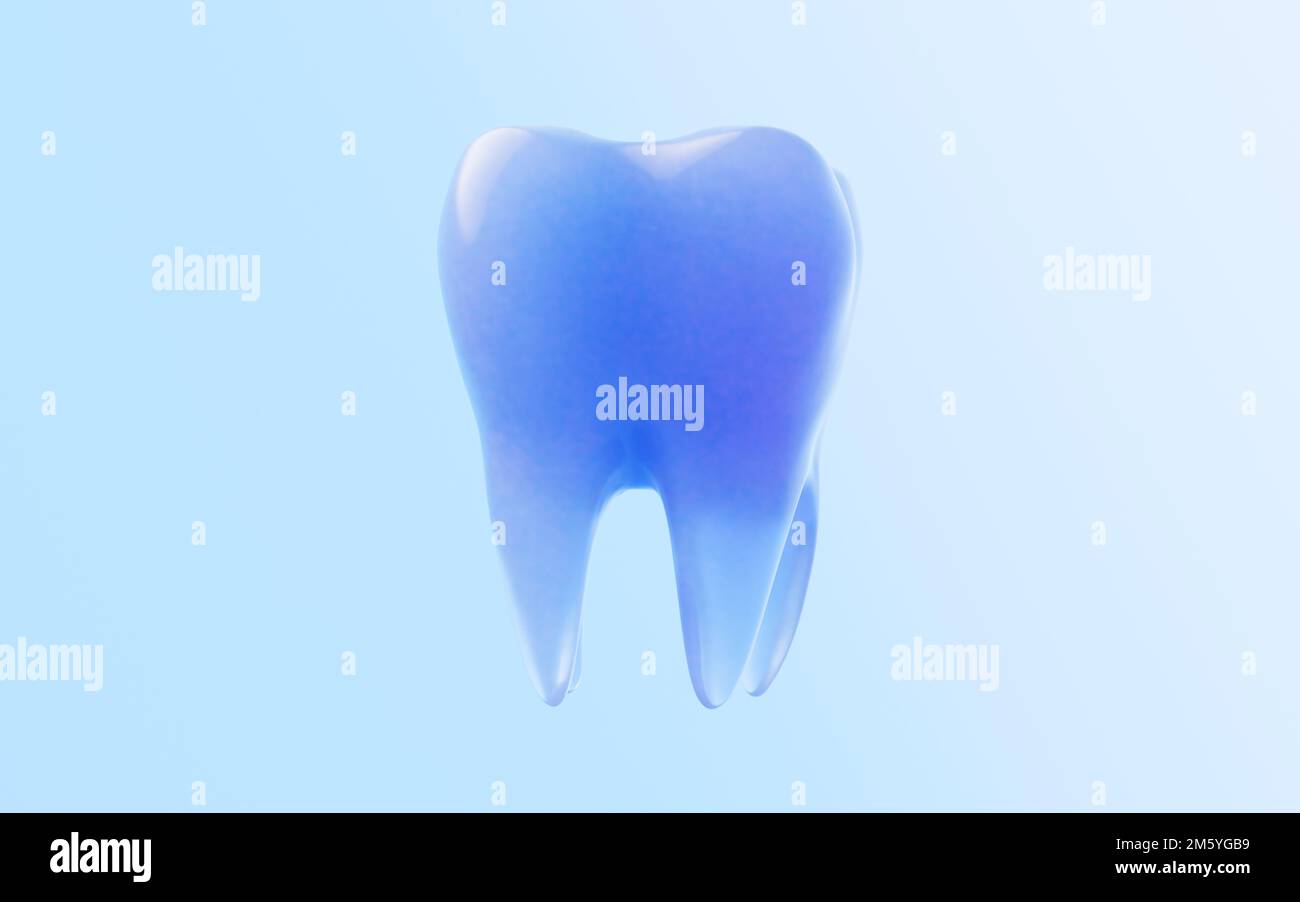 Tooth with glass material, 3d rendering. Digital drawing Stock Photo ...