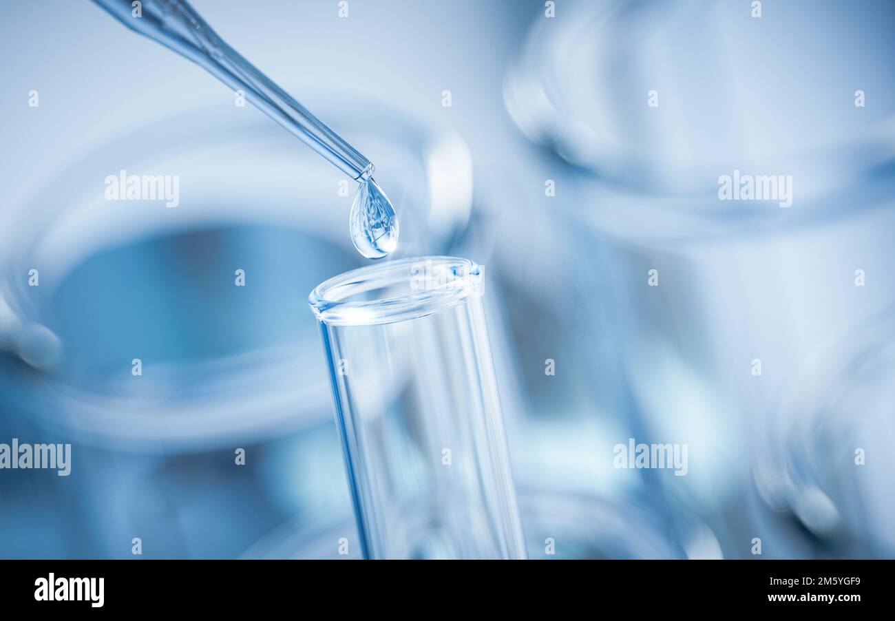 Chemical glassware in the laboratory, 3d rendering. Digital drawing ...