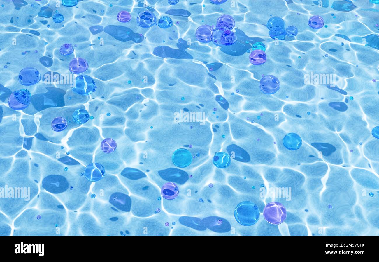 Water surface with caustic phenomenon, 3d rendering. Digital drawing Stock Photo - Alamy