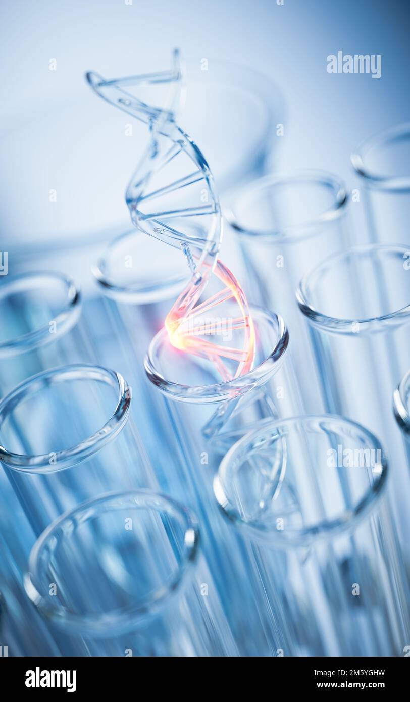 Chemical glassware in the laboratory, 3d rendering. Digital drawing ...
