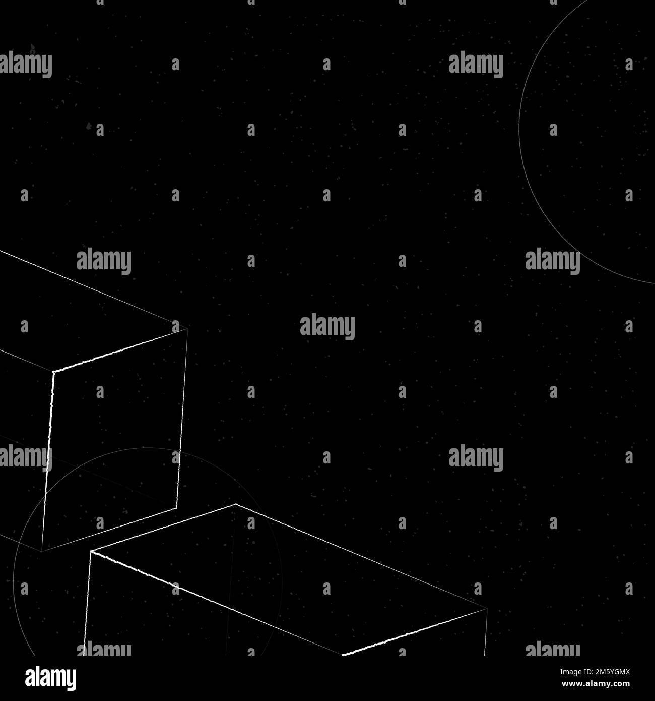 3D white outline cuboid on a black background vector Stock Vector Image ...