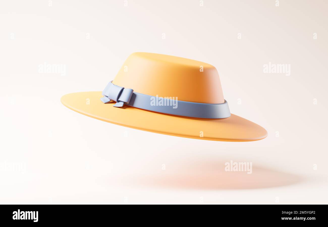 Orange hat with cartoon style, 3d rendering. Digital drawing Stock ...