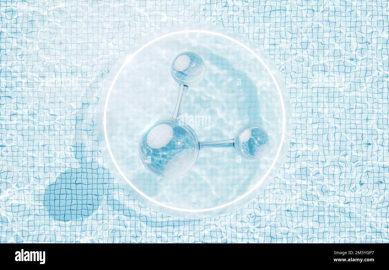 Molecule with water background, 3d rendering. Digital drawing Stock ...