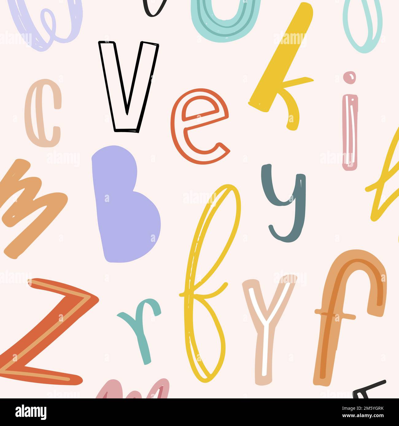 Alphabet doodle typography vector background Stock Vector Image & Art ...