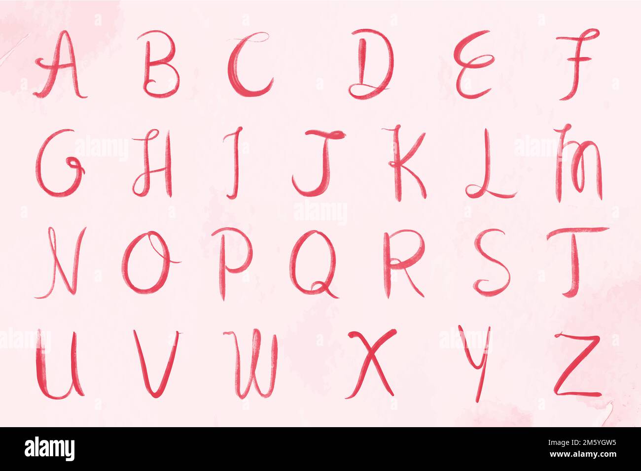 Alphabet set vector cursive capital calligraphy font Stock Vector Image ...