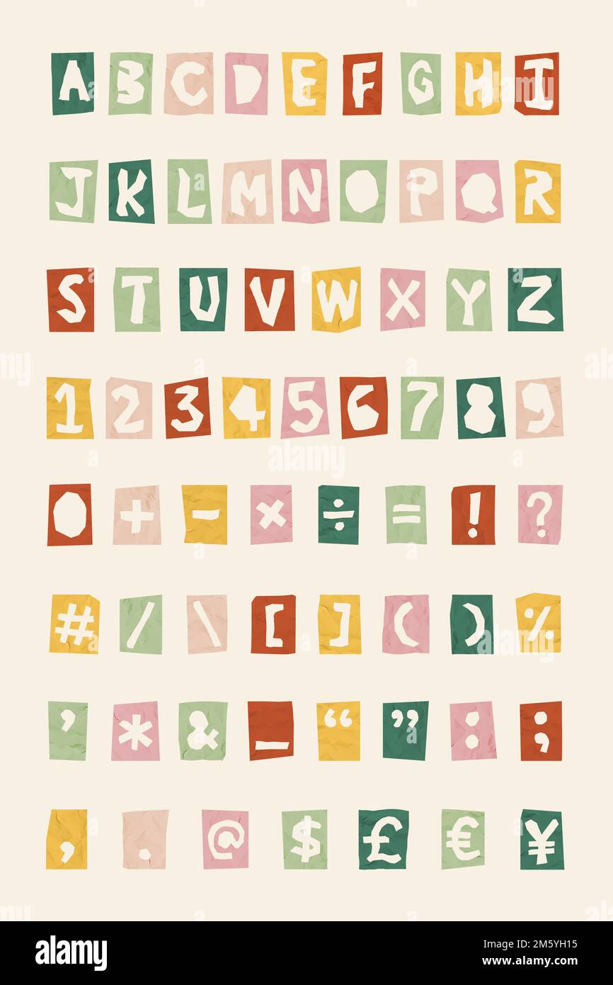 Alphabet, Numbers vector Symbols font lettering Stock Vector Image ...