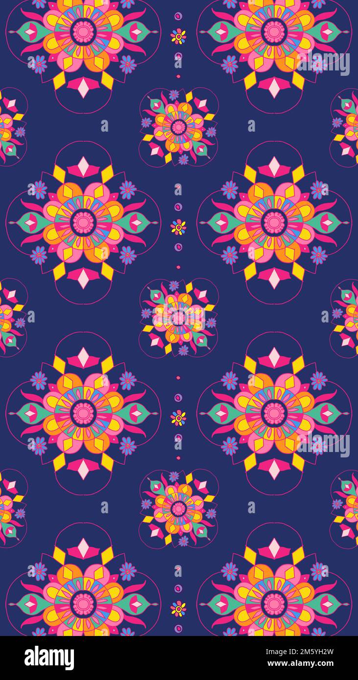 Yellow rangoli pattern Stock Vector Images - Alamy