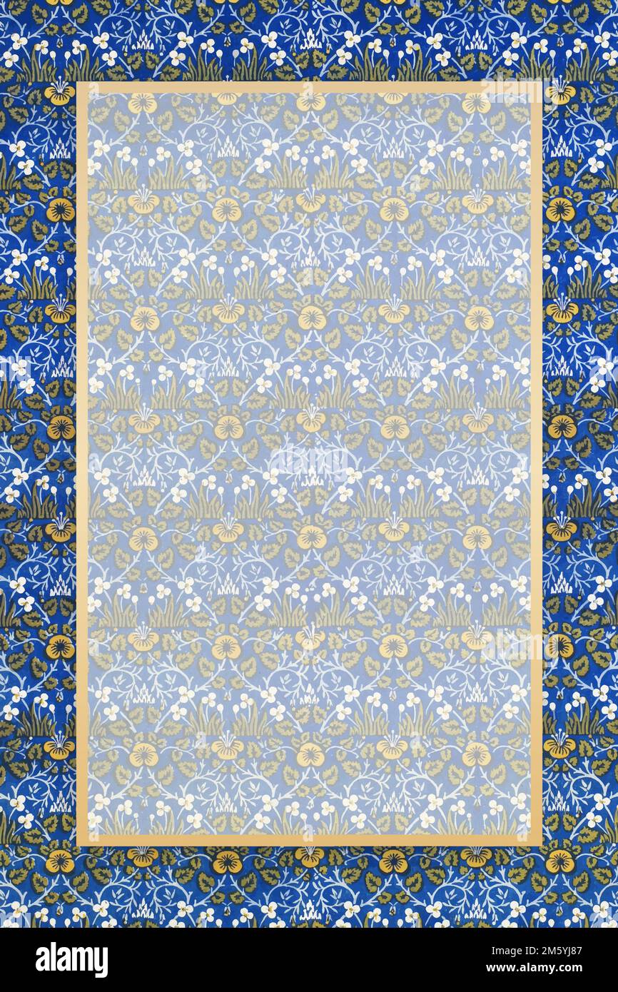 Floral frame vector William Morris pattern vintage Stock Vector Image ...