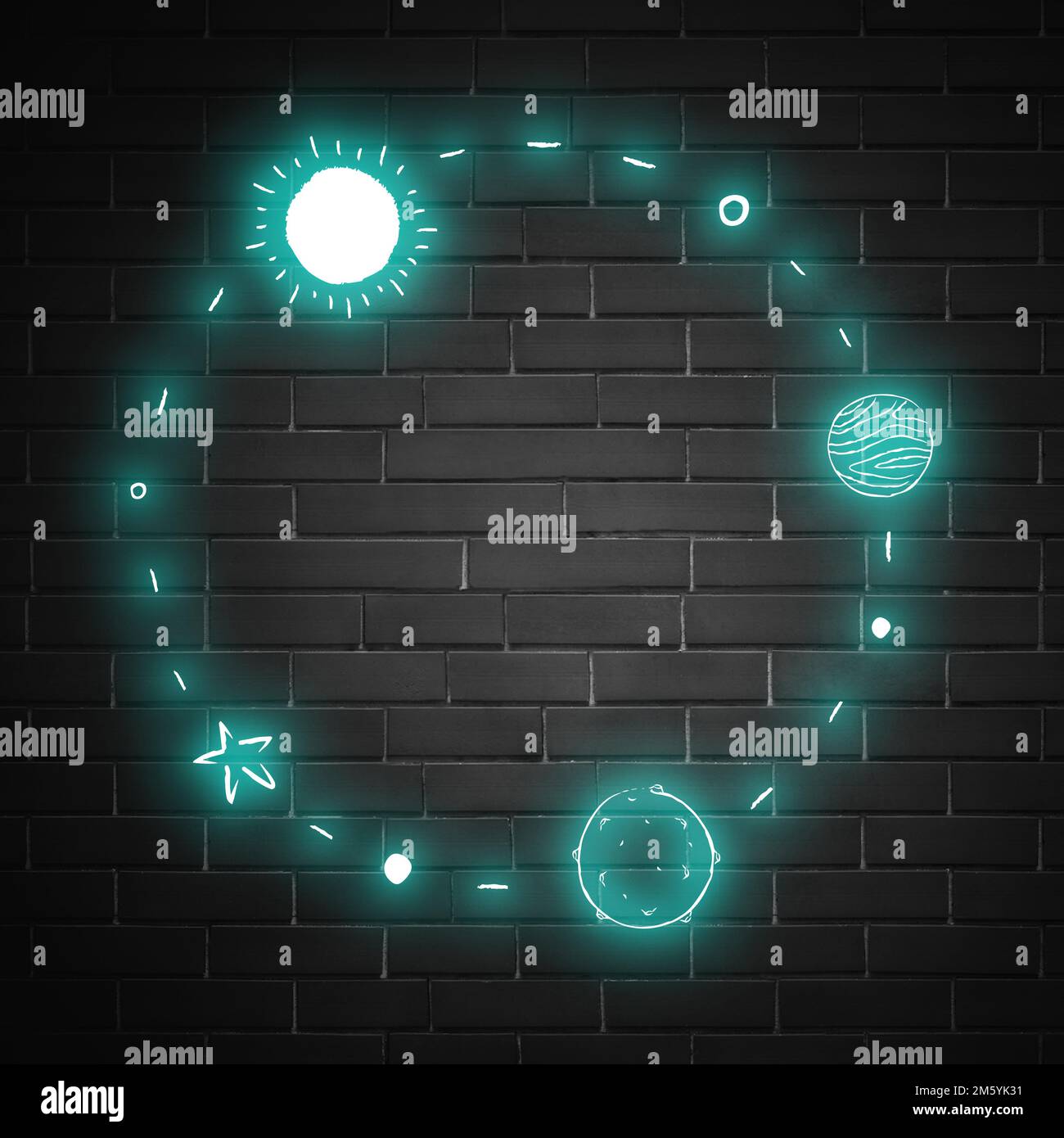 Neon frame vector planet space pattern Stock Vector Image & Art - Alamy
