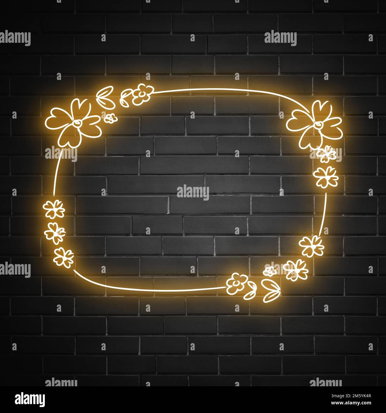 Glowing neon frame botanical vector for kids Stock Vector Image & Art ...