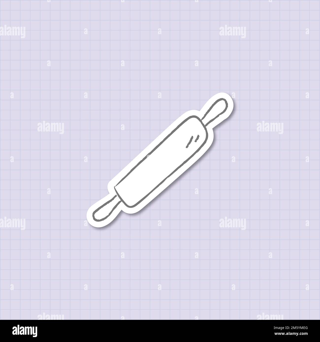 Doodle Rolling Pin Sticker Design Resource Vector Stock Vector Image And Art Alamy
