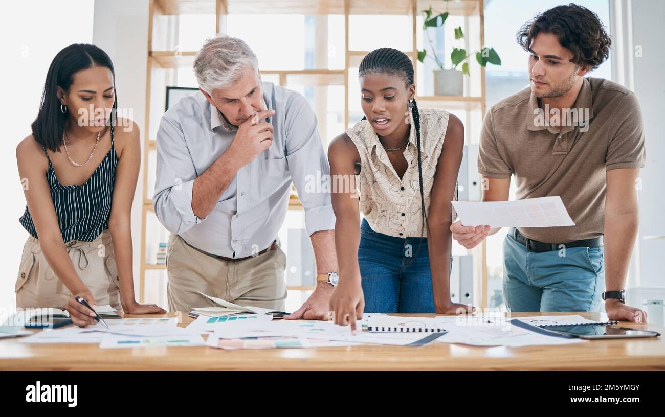 Business people, project management and documents, collaboration of ...