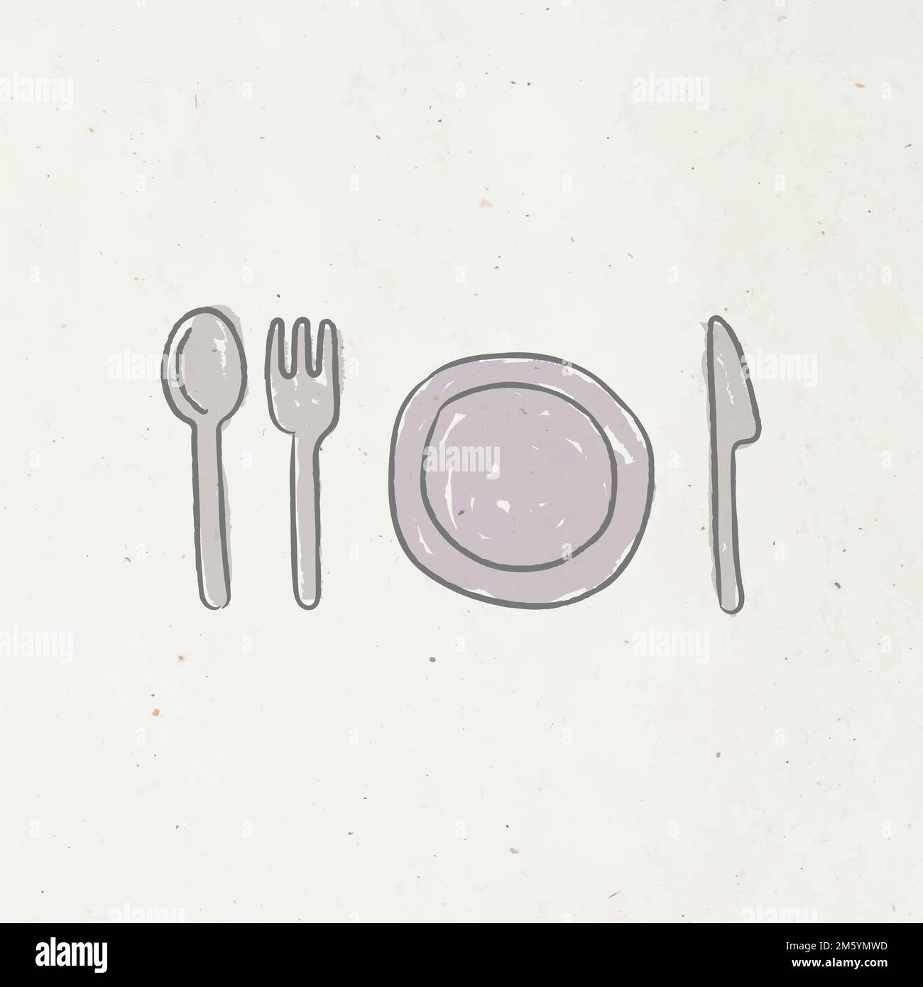 Cute cuttlery and plate set design element Stock Vector Image & Art - Alamy