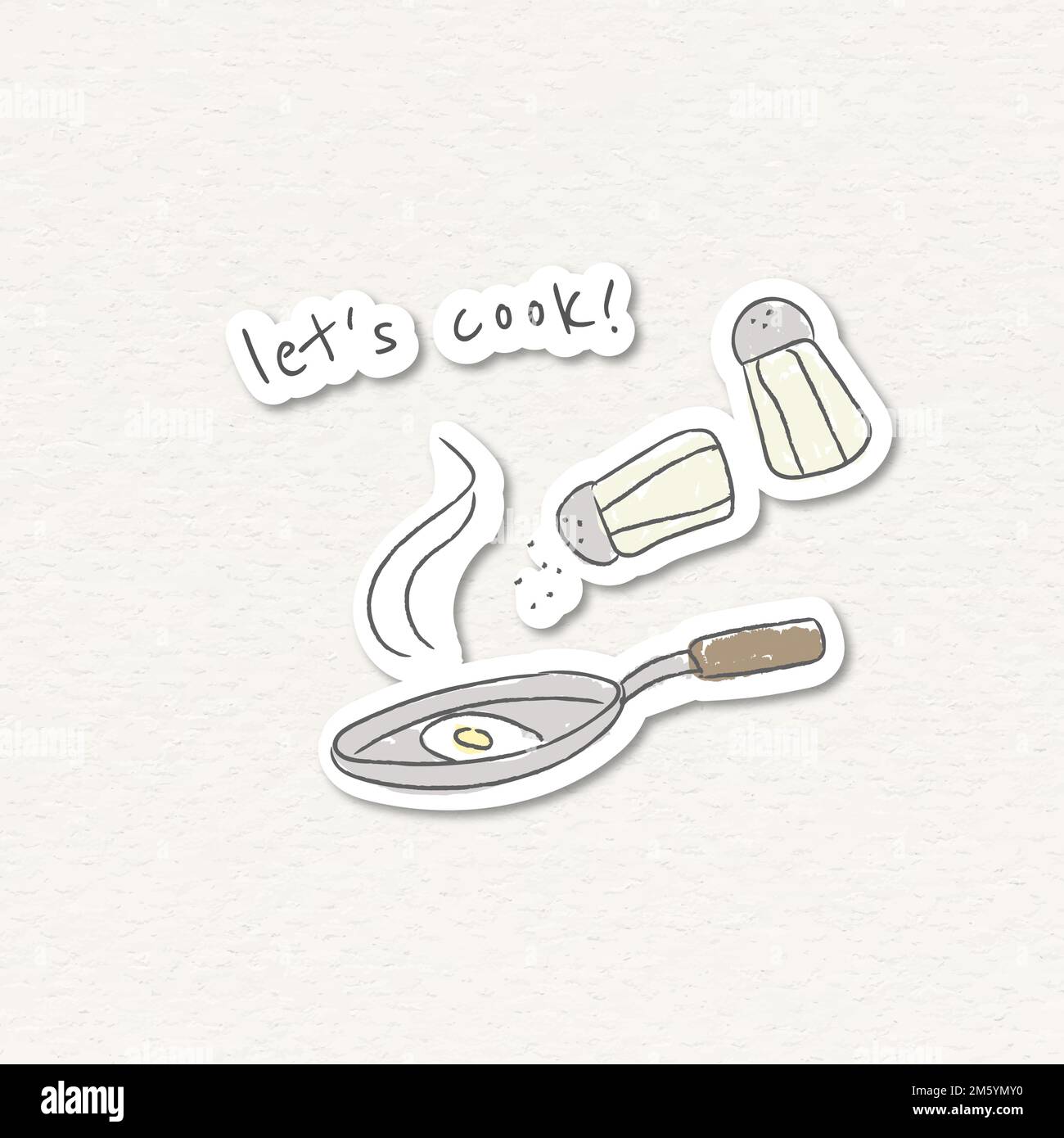 Fresh cooked fried egg on a pan sticker vector Stock Vector Image & Art ...