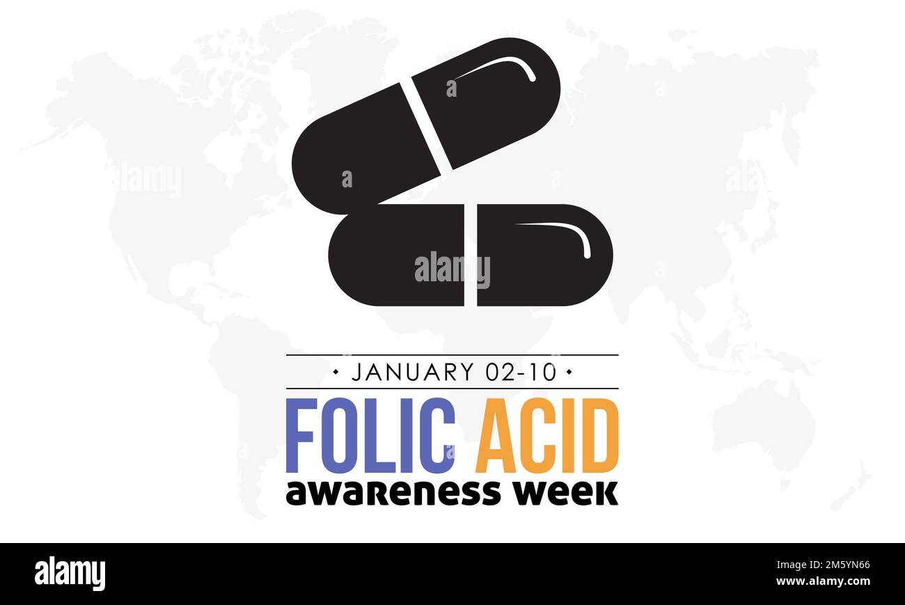 Vector Illustration Design Concept Of Folic Acid Awareness Week