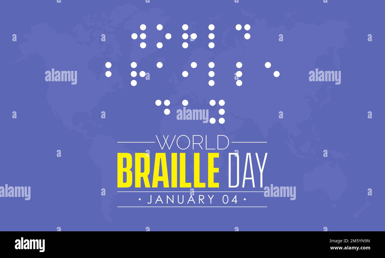 Vector illustration design concept of World Braille Day observed on ...