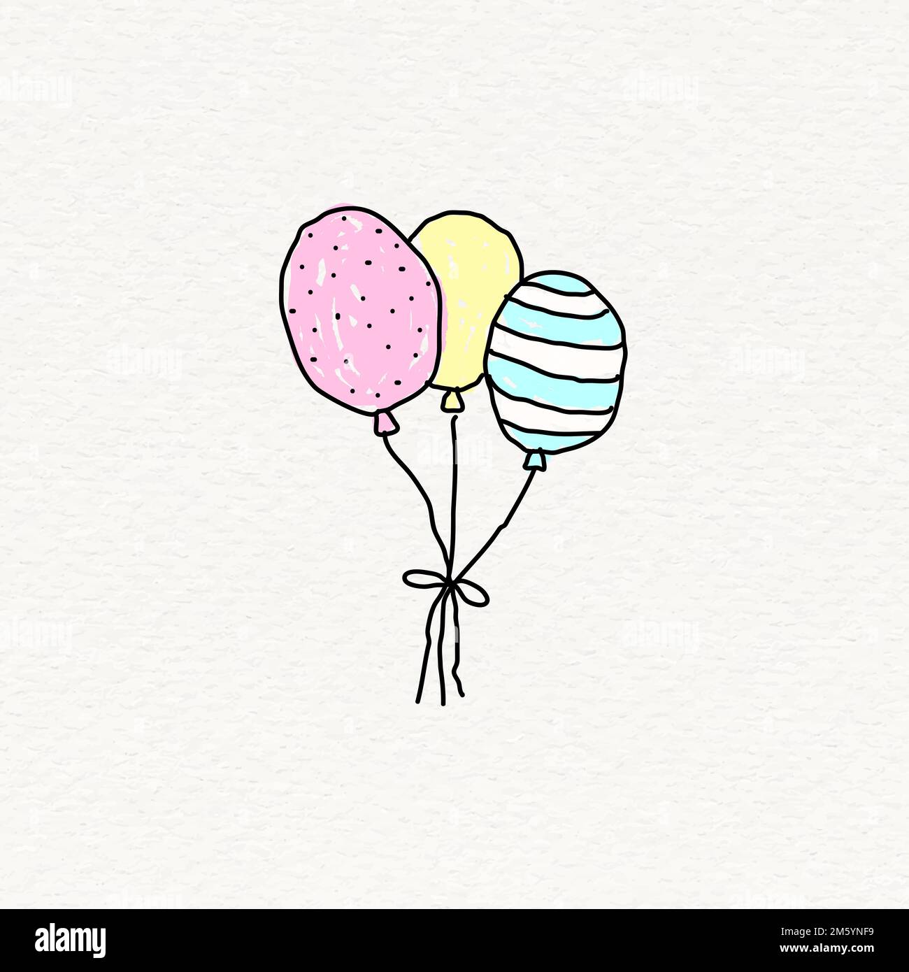 Hand drawn colorful balloons on a beige background vector Stock Vector ...