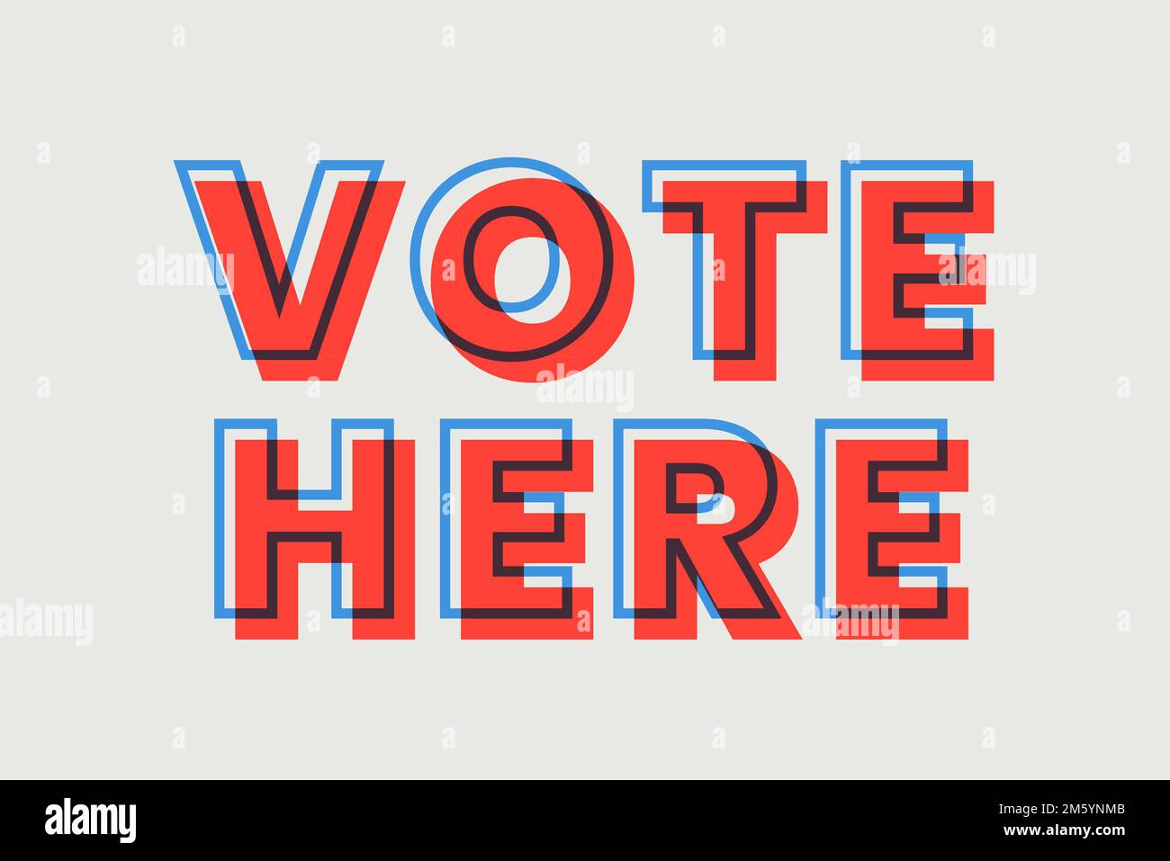 Vote here vector multiply font typography Stock Vector Image & Art - Alamy