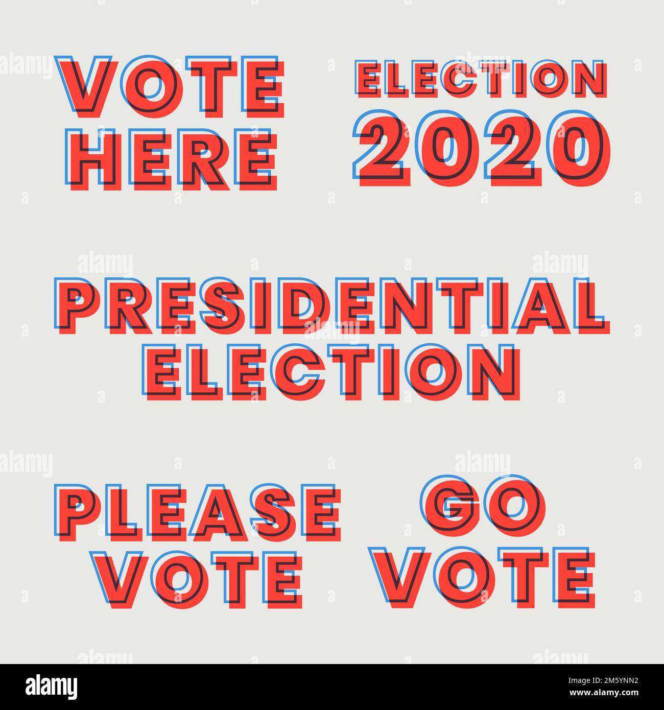 Election 2020 multiply typography vector set Stock Vector Image & Art ...