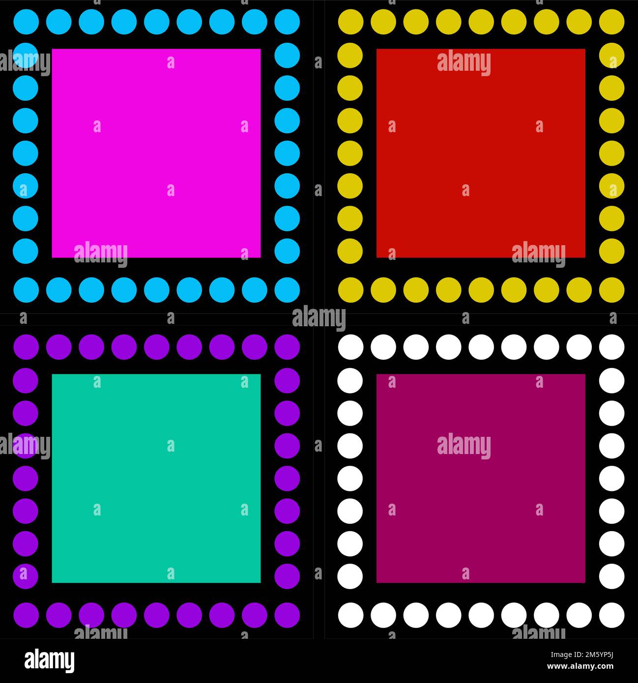 Decorative Frame With Bright Dotted Border In Vintage Style Stock ...