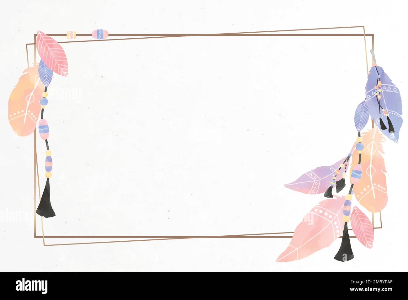 Rectangular Bohemian style frame vector Stock Vector Image & Art - Alamy