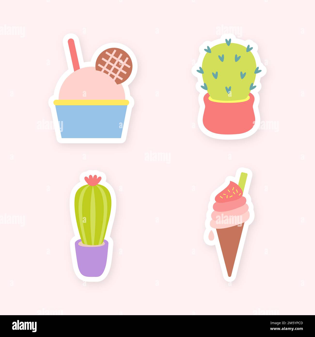 Cute sticker collection vector Stock Vector Image & Art - Alamy