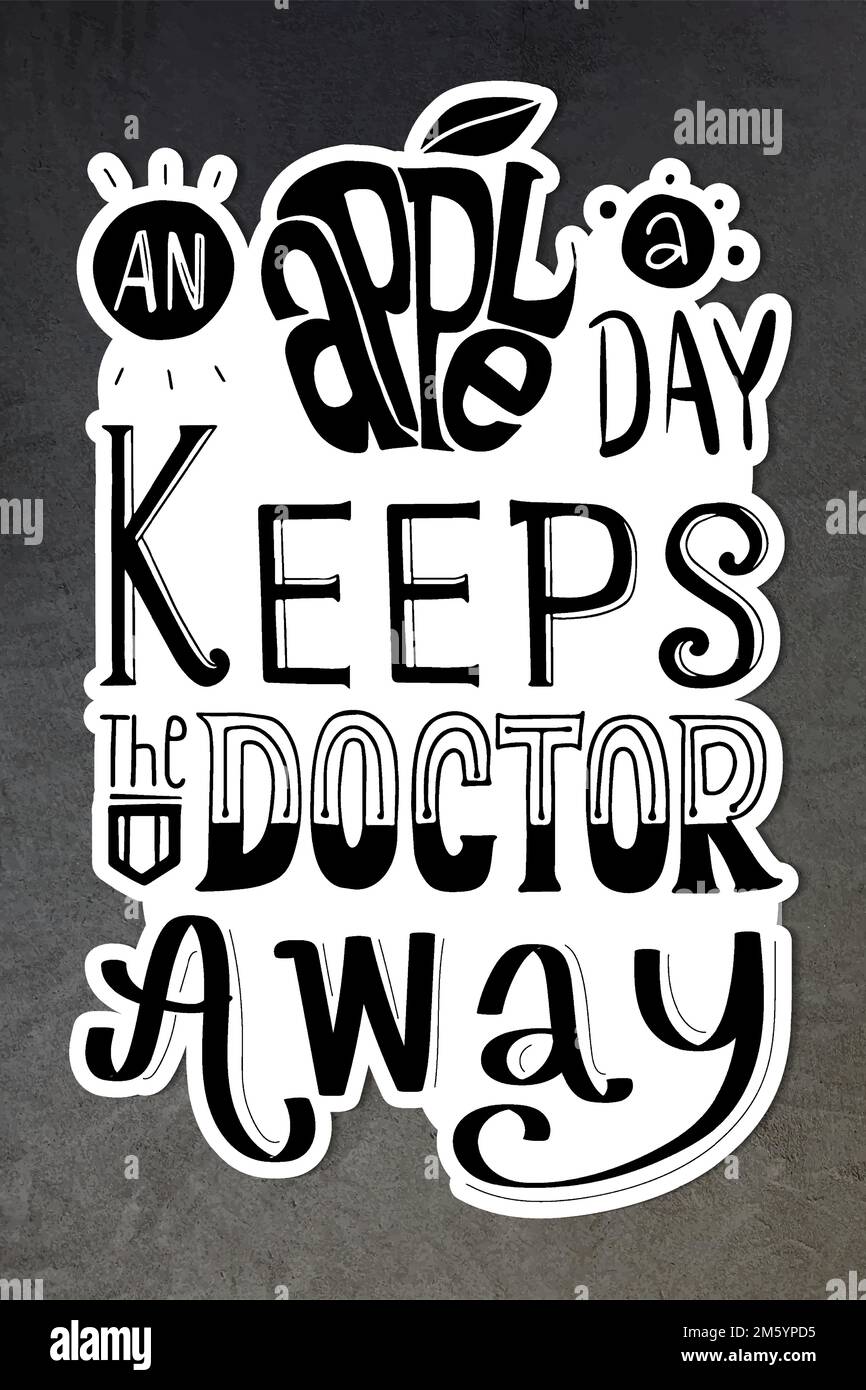 An apple a day keeps the doctor away concept Stock Vector Images - Alamy