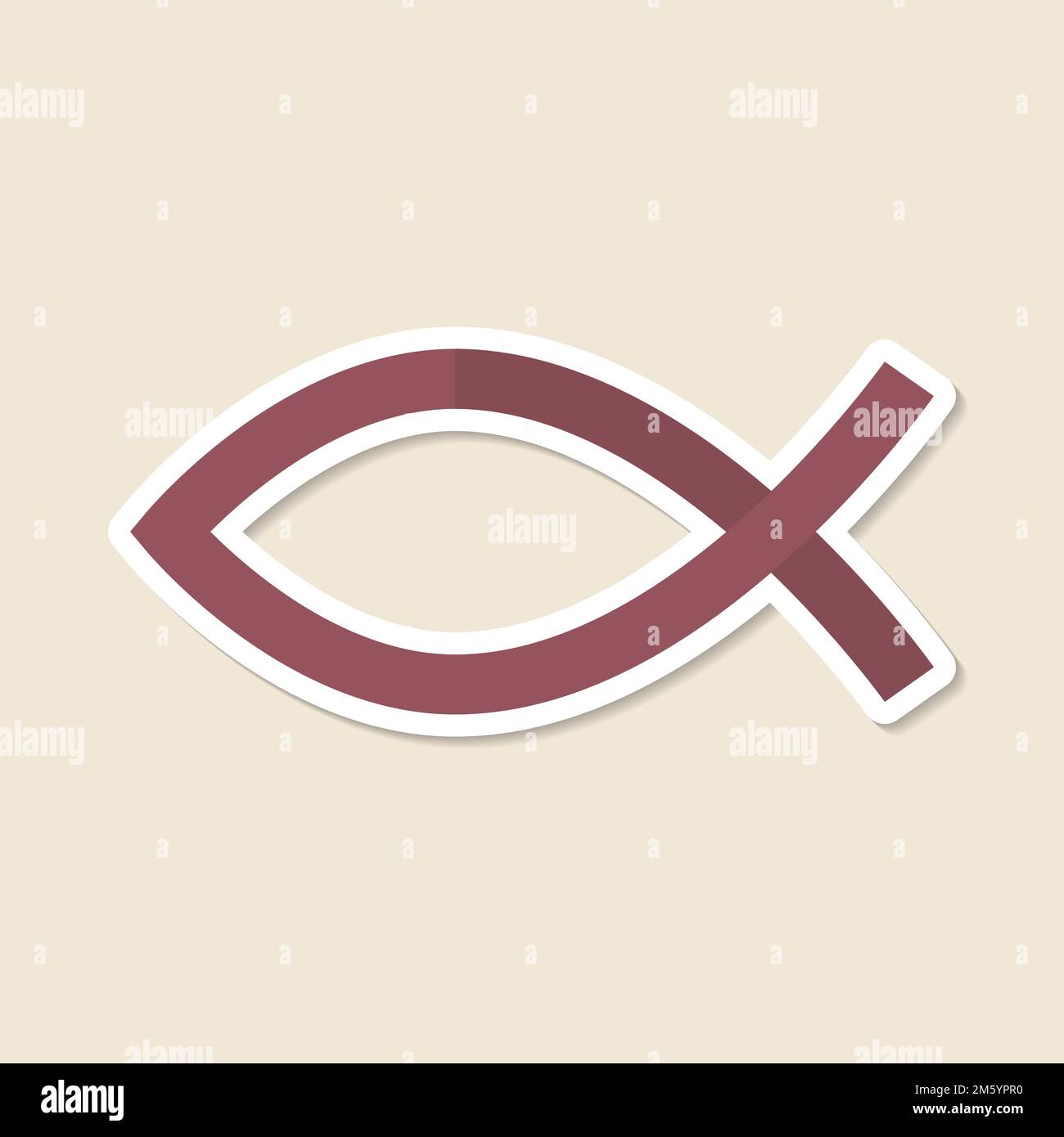 Christian ichthys fish symbol sticker vector Stock Vector Image & Art ...