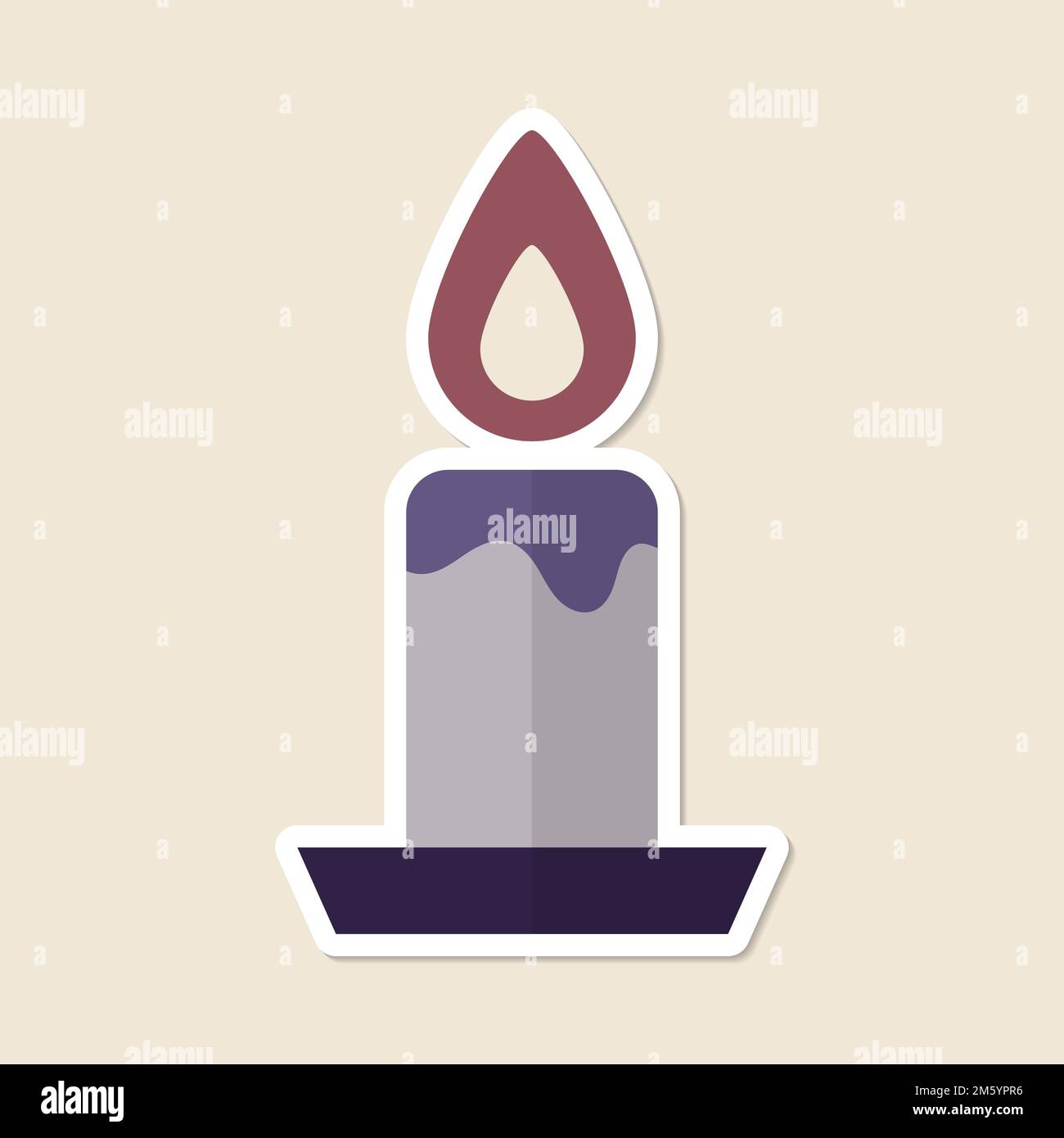 Burning candle sticker design element vector Stock Vector Image & Art ...