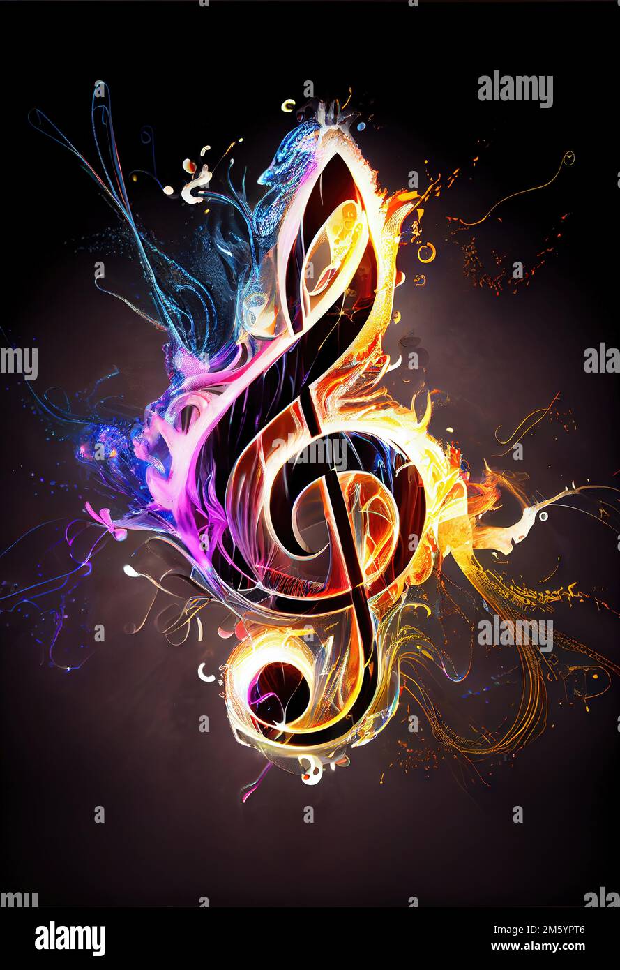Colorful Treble Clef - Representing the sound and color spectrums, this ...