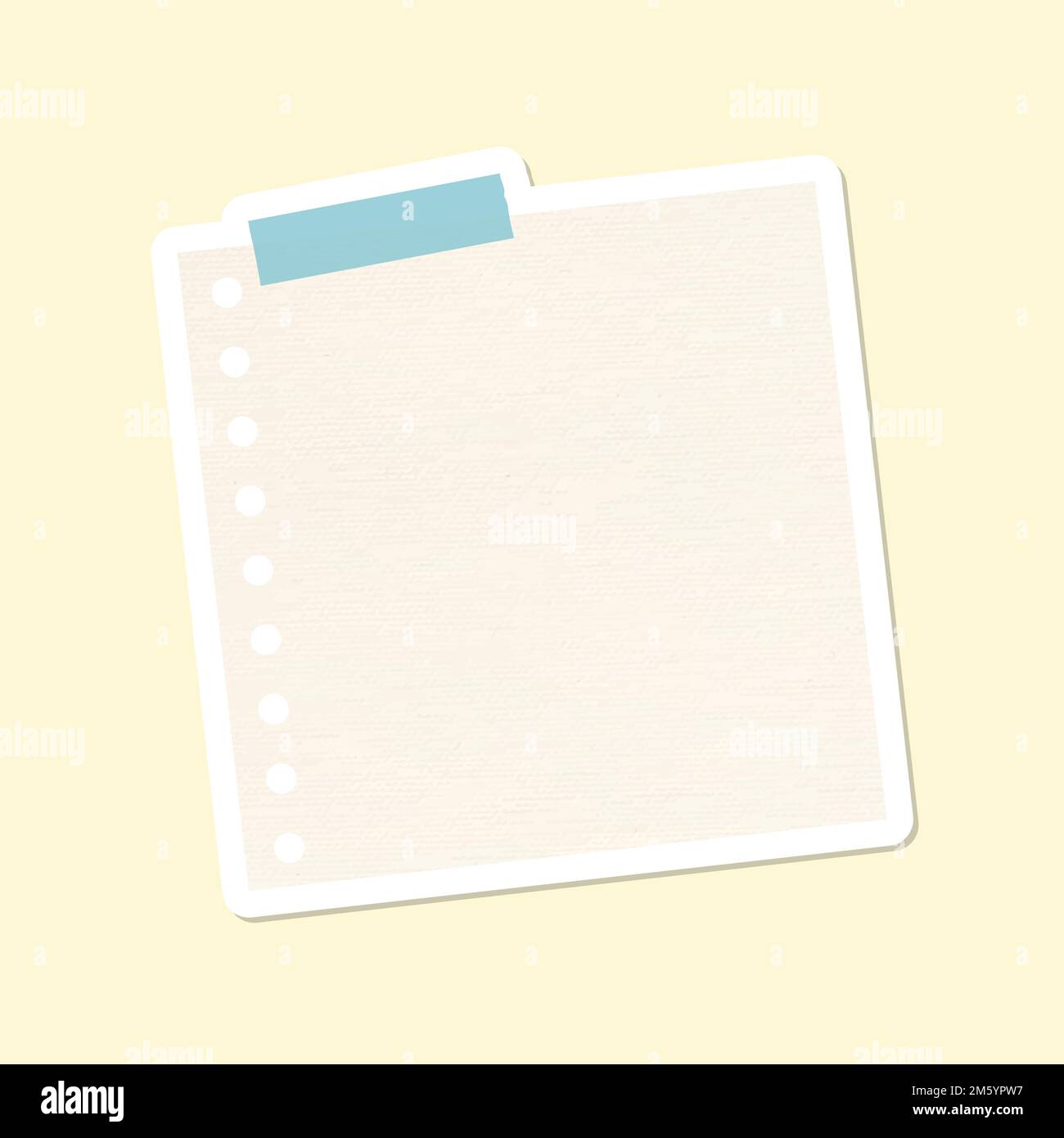 Beige hole punched notepaper journal sticker vector Stock Vector Image ...