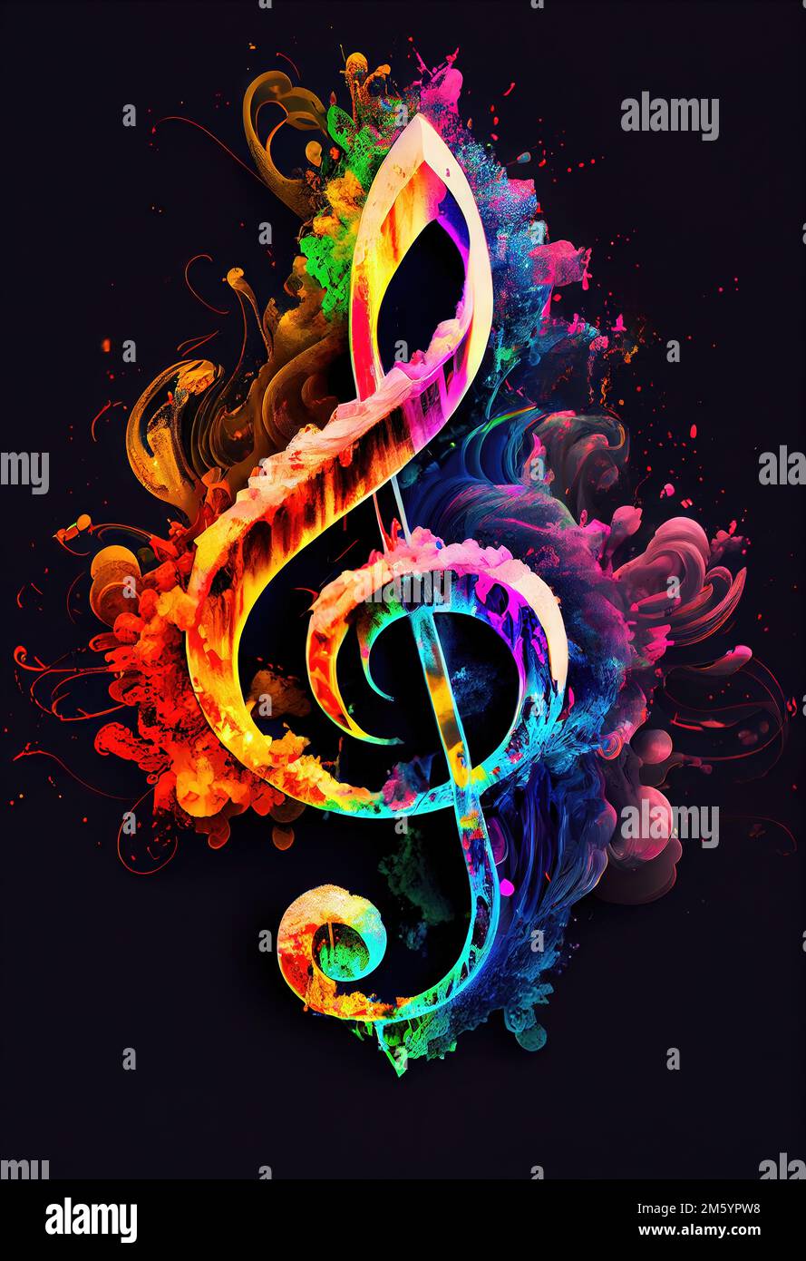 Rainbow Music Notes Symbols