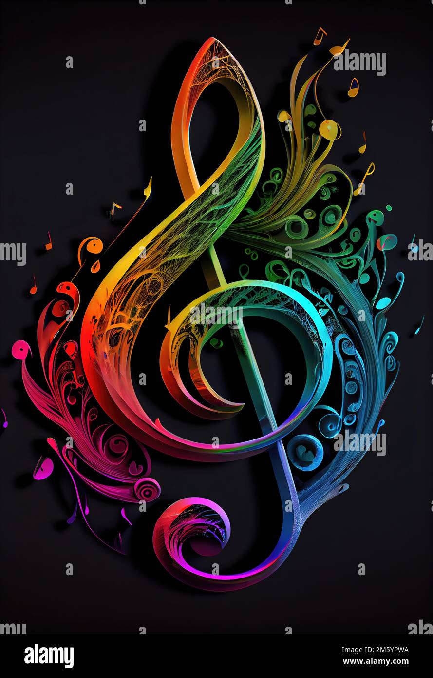 Rainbow Music Notes Symbols