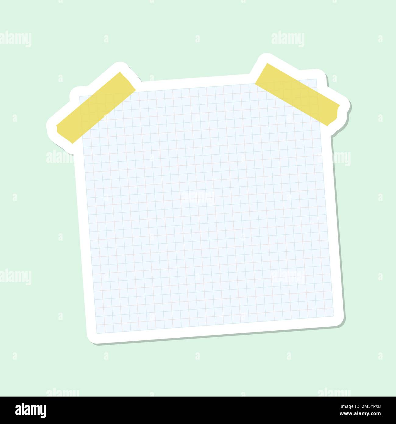 White grid notepaper journal sticker vector Stock Vector Image & Art ...