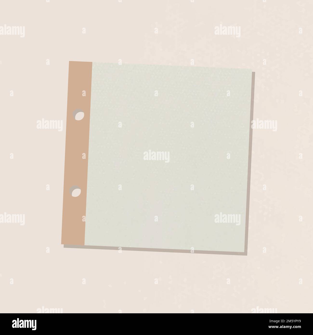 Beige hole punched notepaper journal sticker vector Stock Vector Image ...
