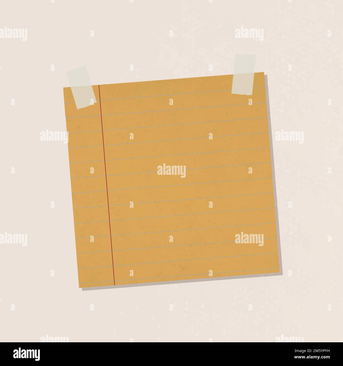 Brown lined notepaper journal sticker vector Stock Vector Image & Art ...