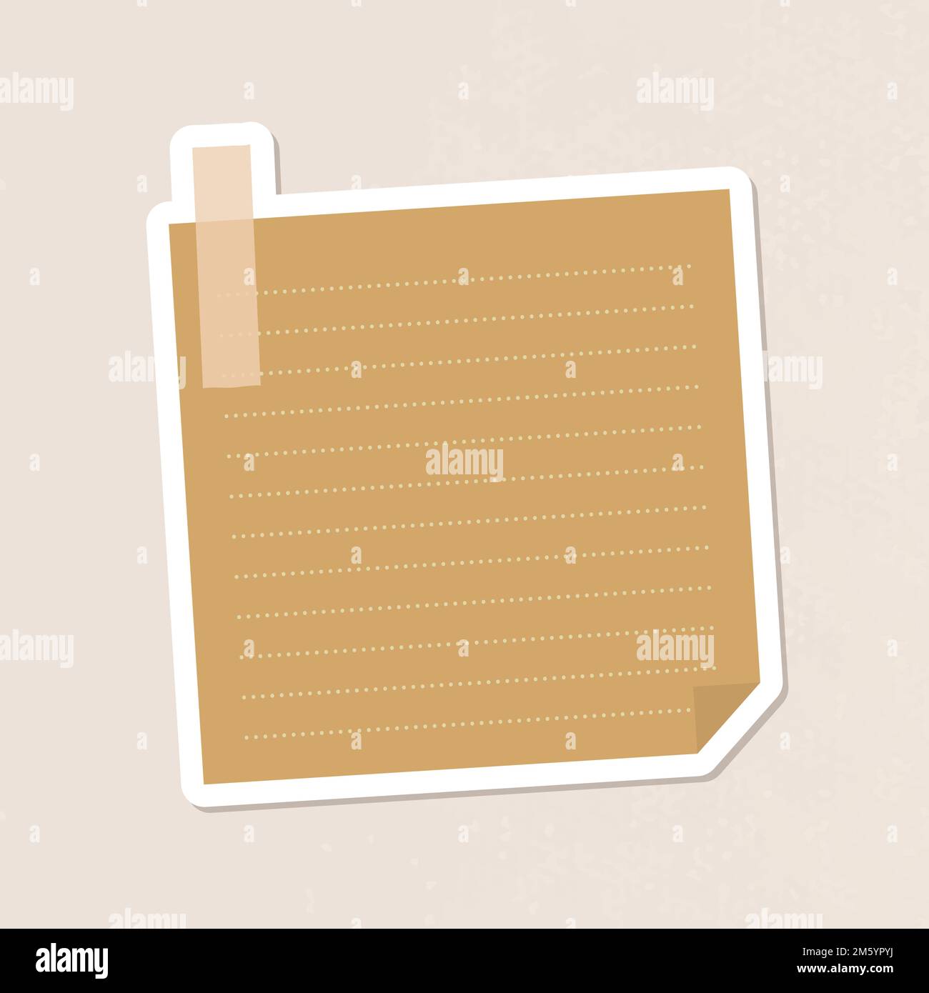Brown lined notepaper journal sticker vector Stock Vector Image & Art ...