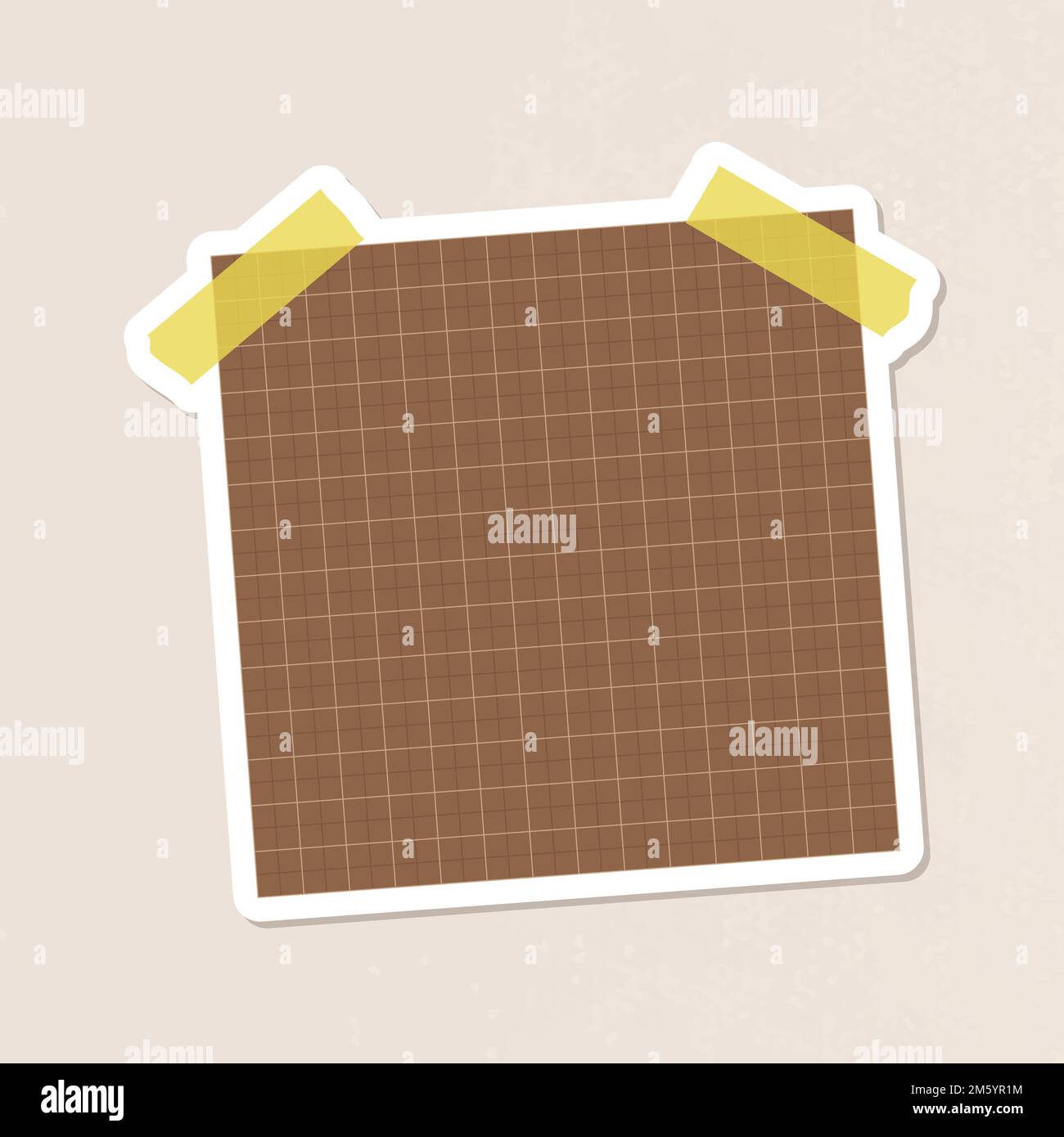 Brown grid notepaper journal sticker vector Stock Vector Image & Art ...