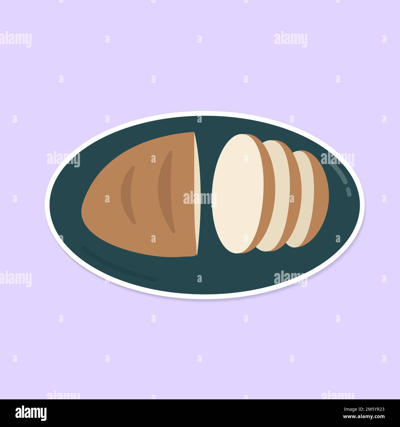 Vector pastel sliced bread food sticker clipart Stock Vector Image ...