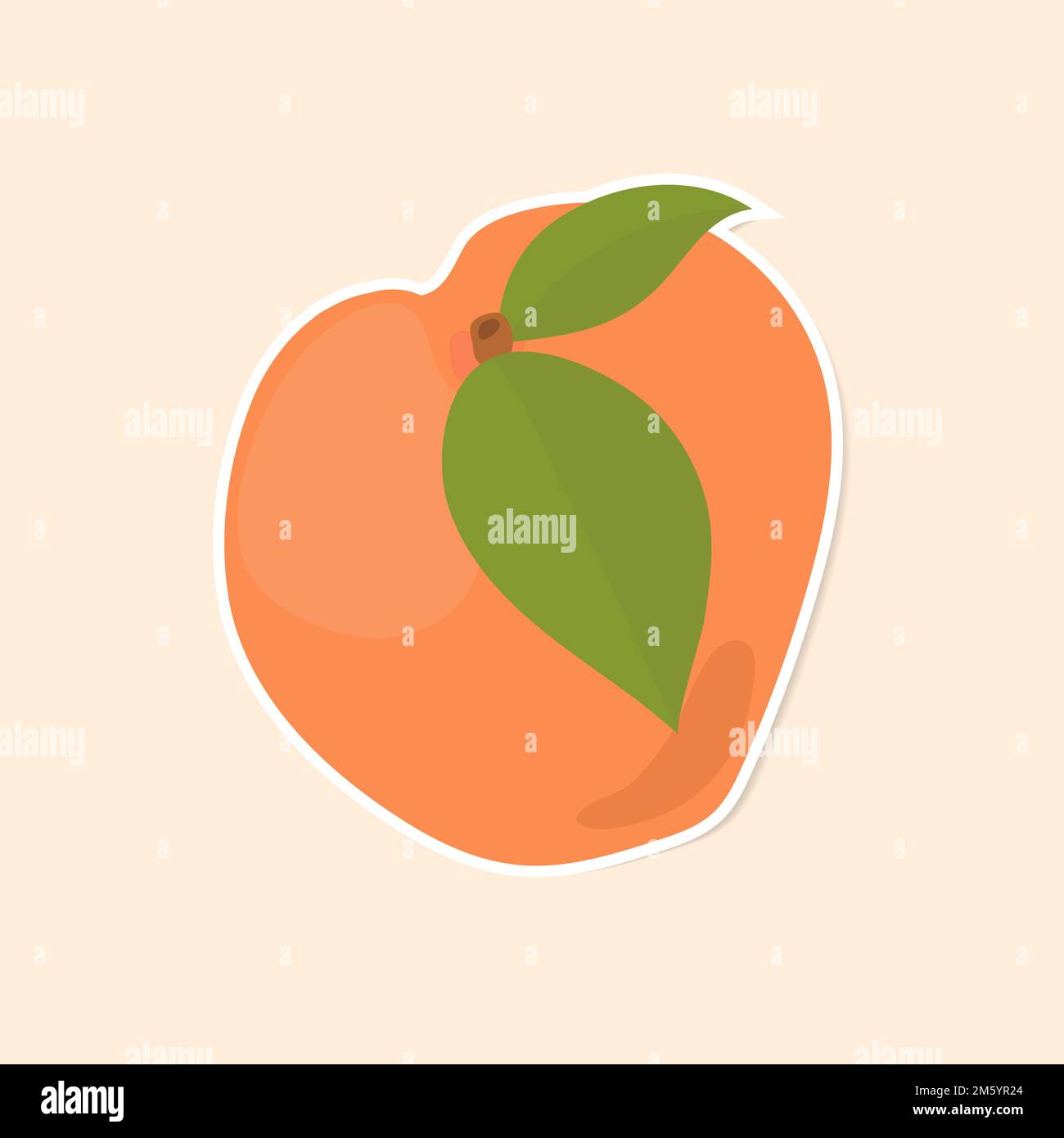 Vector colorful peach fruit sticker clipart Stock Vector Image & Art ...