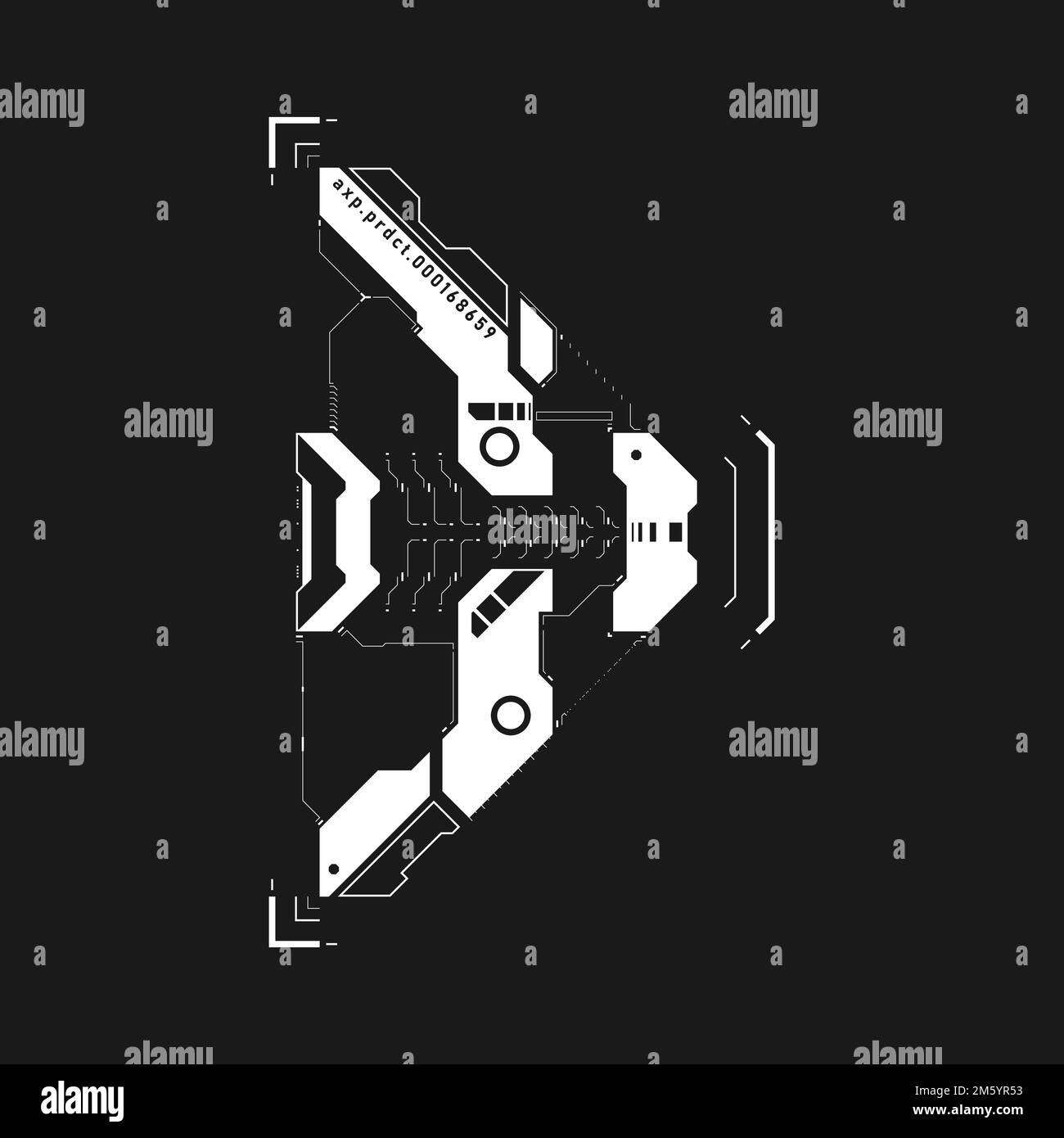 Cyberpunk arrow. Futuristic tech interface element. Cyberpunk pointer ...