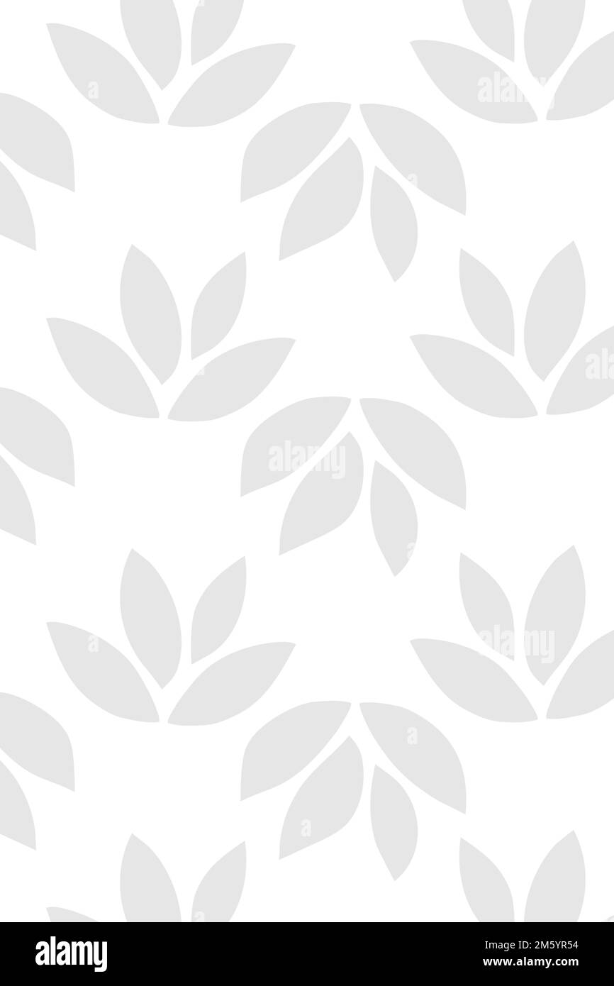 Light gray seamless leaf patterned background vector Stock Vector Image ...