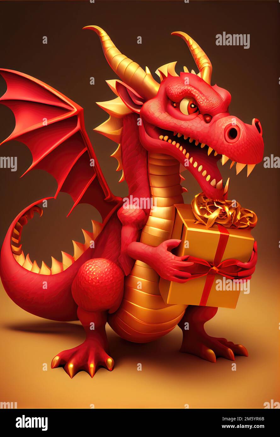 Cartoon Chinese Golden Dragon