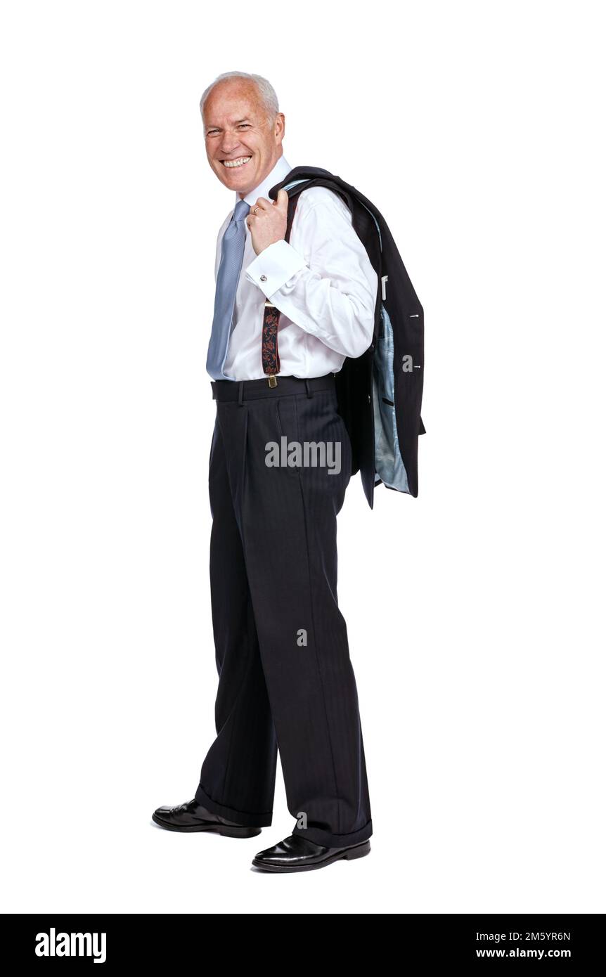 Another succesful day at the office. Studio portrait of a businessman ...