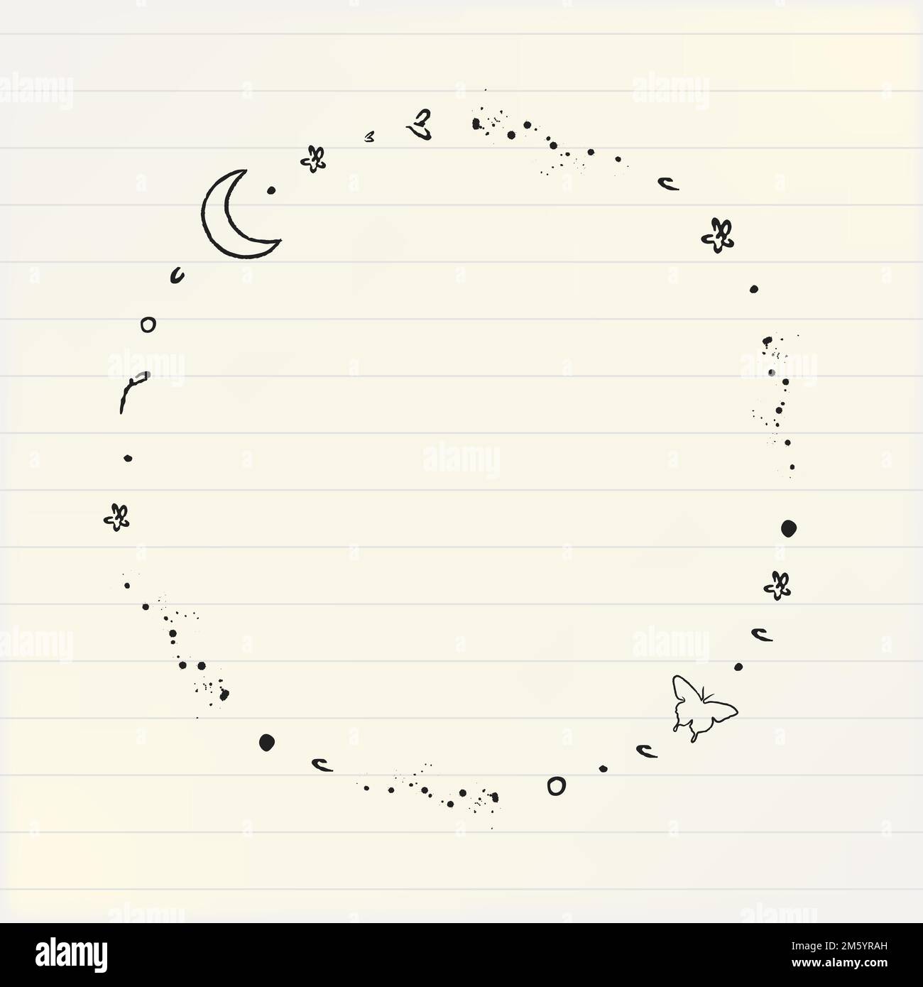 Galaxy decorated minimal line art frame vector Stock Vector Image & Art ...