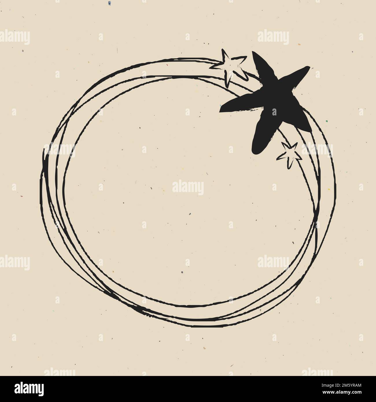 Star decorated minimal line art frame vector Stock Vector Image & Art ...