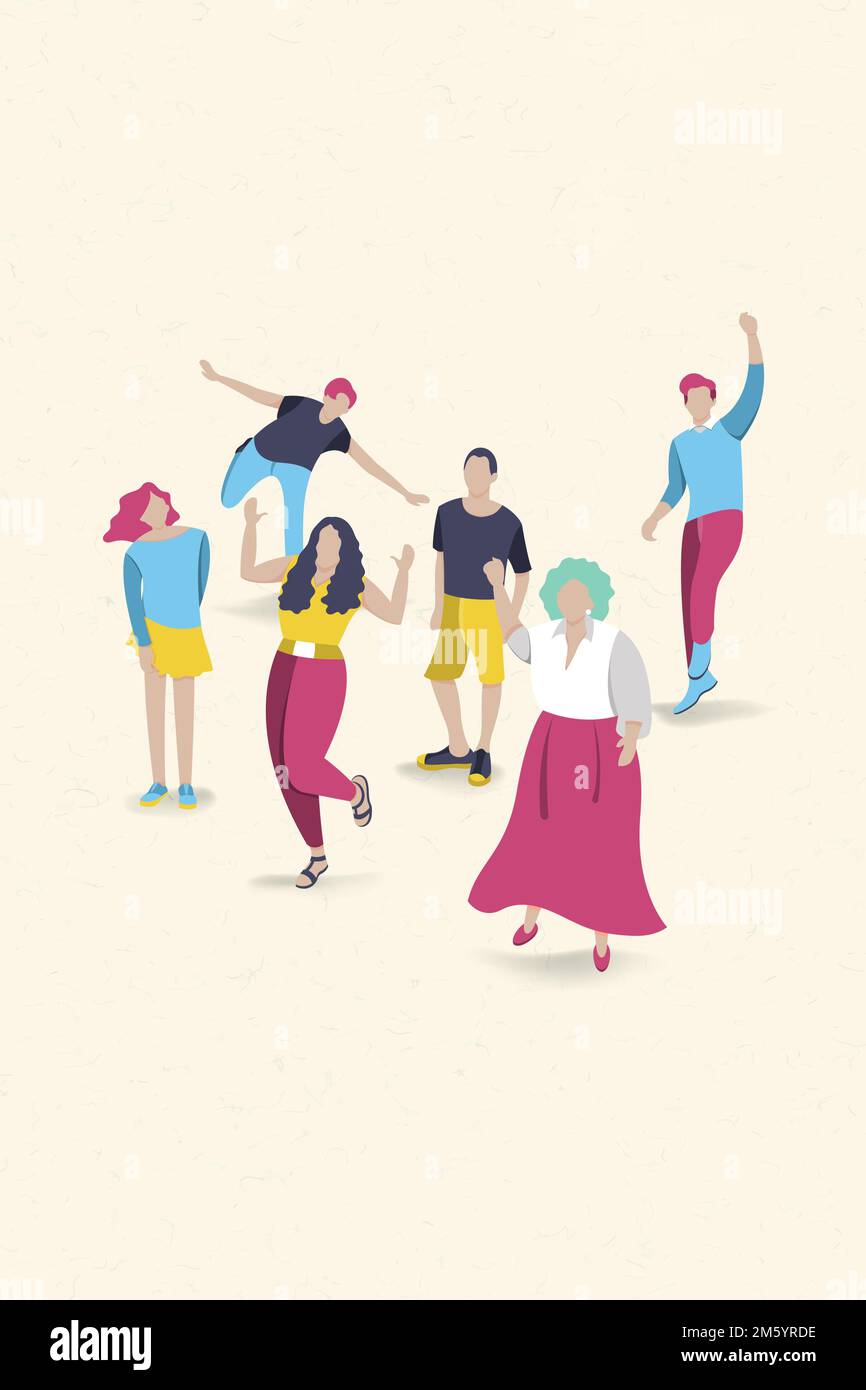 Diverse characters on beige background vector Stock Vector Image & Art ...