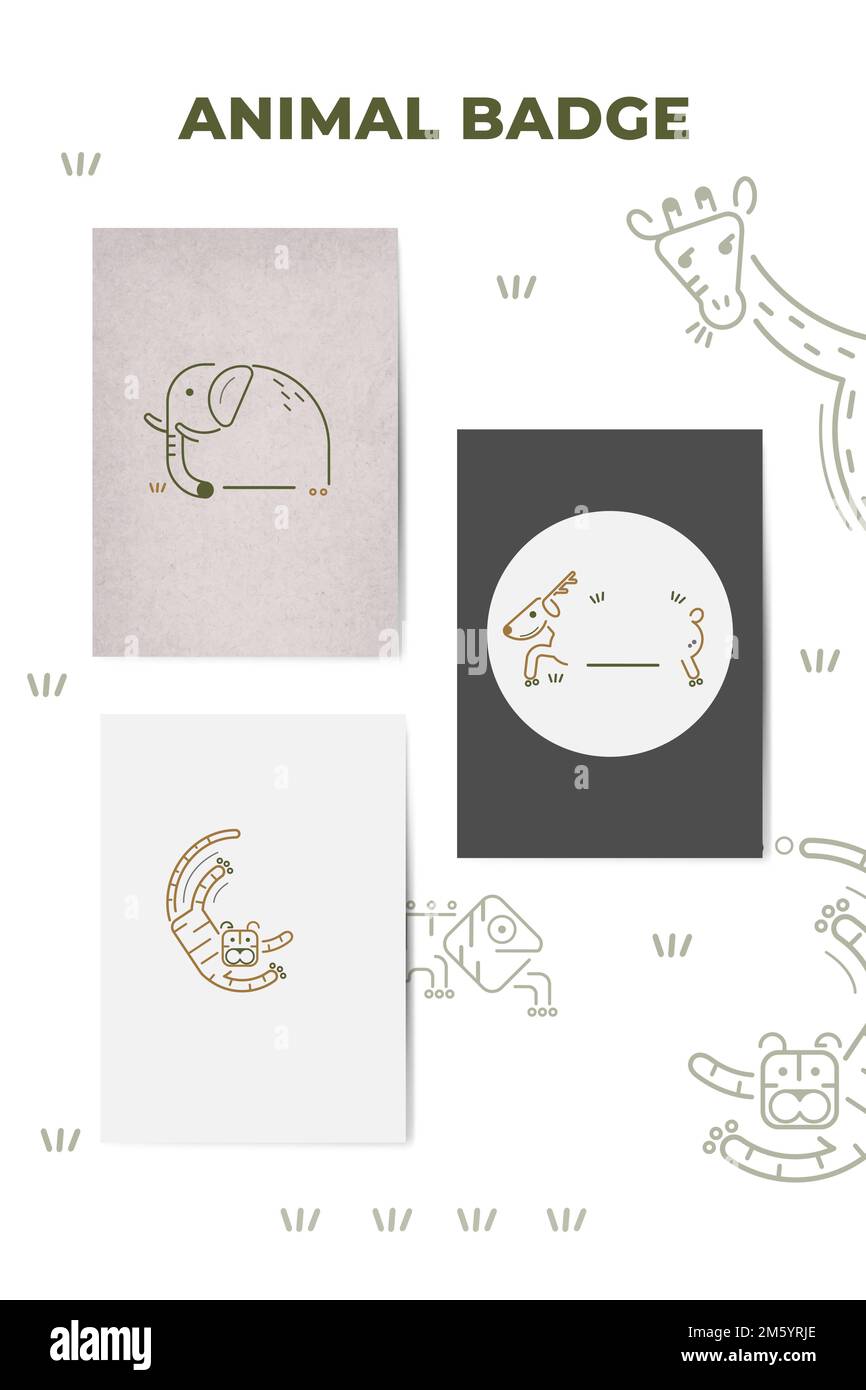 Animal badge design elements vector set Stock Vector Image & Art - Alamy