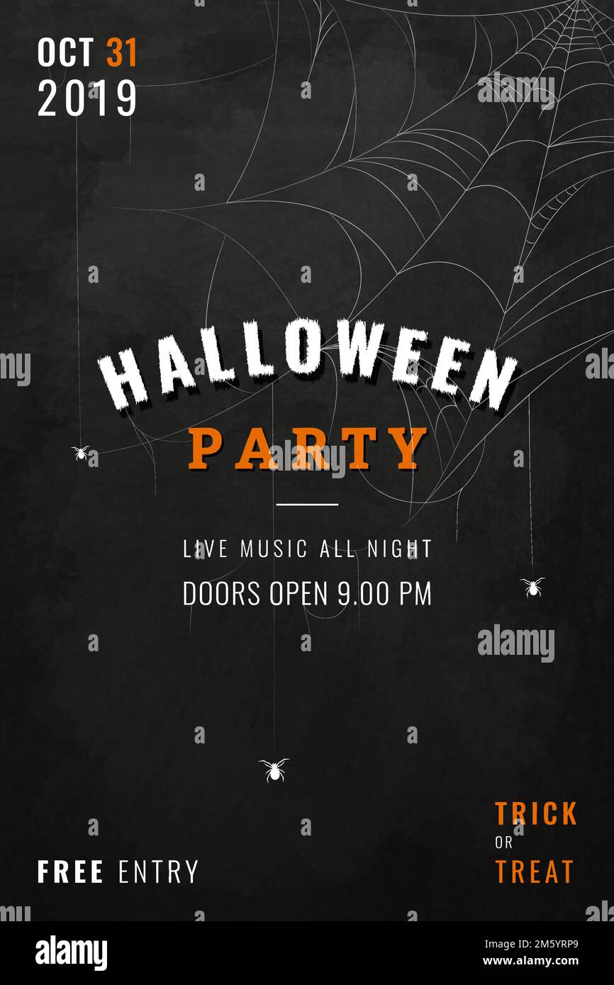 Halloween party black poster template vector Stock Vector Image & Art ...